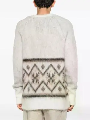 Martine Rose Brushed Fair Isle-intarsia Mohair Blend Cardigan