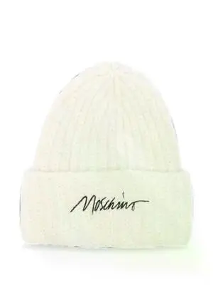 Moschino Logo-embroidered Ribbed Beanie Hat