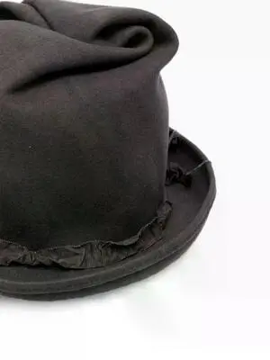 Yohji Yamamoto Ruffled-trim Fedora Hat