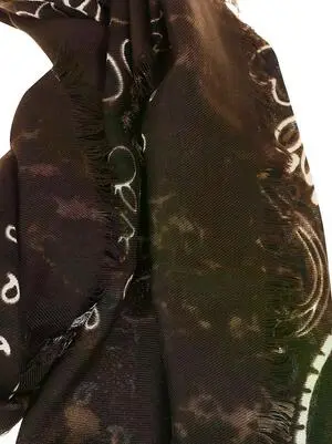 Destin Paisley-print Frayed-edge Scarf