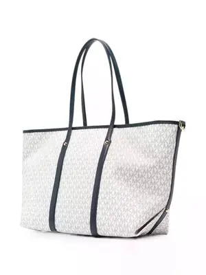 Michael Kors Monogram-pattern Logo-plaque Tote Bag - White
