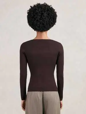 REISS Chain-detail Keyhole Knit Top