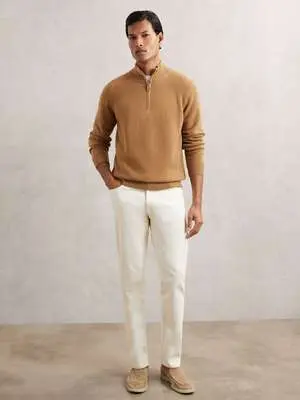 REISS Wool And Cashmere Half-zip Jumper