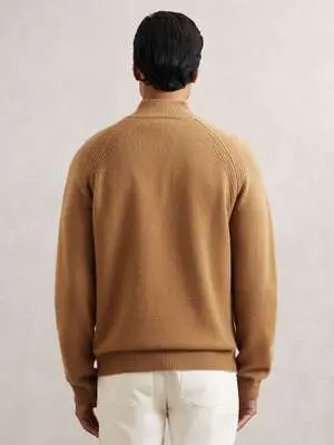 REISS Wool And Cashmere Half-zip Jumper