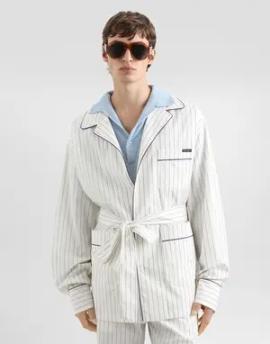 Dolce & Gabbana Striped Poplin Vanity Robe Shirts Multi-colored