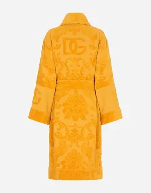 Dolce & Gabbana Bath Robe In Terry Cotton Jacquard Monochrome Bathrobes - Multicolor