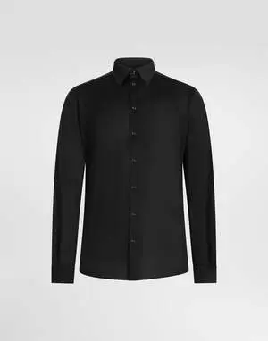 Dolce & Gabbana Martini Shirt In Melange Jersey Shirts - Black