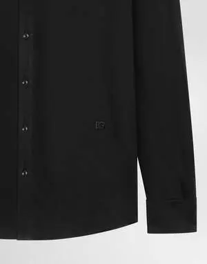Dolce & Gabbana Martini Shirt In Melange Jersey Shirts - Black