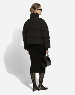 Dolce & Gabbana Short Nylon Down Jacket With Branded Tag Coats And Jackets