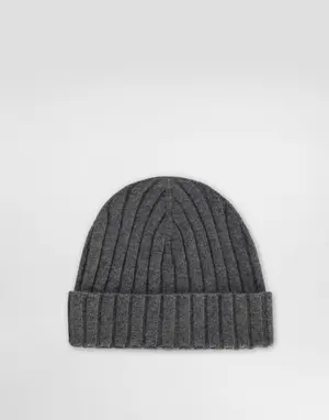 Dolce & Gabbana Cashmere Flat Rib Hat Hats And Gloves - Grey