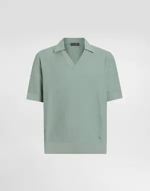 Dolce & Gabbana Micro-dot Stitch Polo Shirt Sweaters And Cardigans - Multicolor