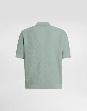 Dolce & Gabbana Micro-dot Stitch Polo Shirt Sweaters And Cardigans