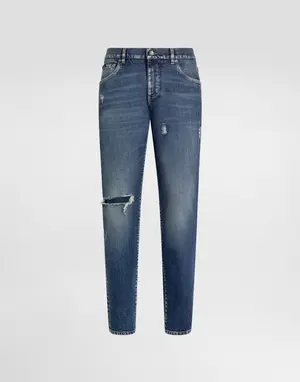 Dolce & Gabbana Slim-fit Stretch Cotton Jeans Denim Multi-colored - Multicolor