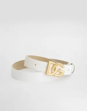 Dolce & Gabbana Patent Leather Belt With Dg Logo Accessories Leather