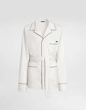 Dolce & Gabbana Striped Poplin Vanity Robe Shirts Multi-colored - Multicolor