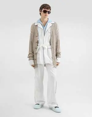 Dolce & Gabbana Striped Poplin Vanity Robe Shirts Multi-colored