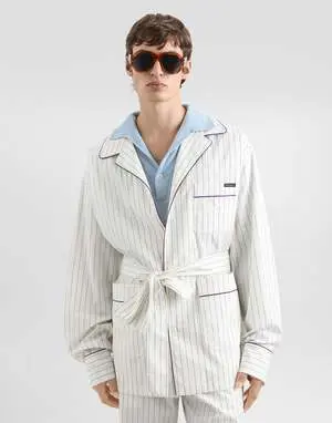 Dolce & Gabbana Striped Poplin Vanity Robe Shirts Multi-colored