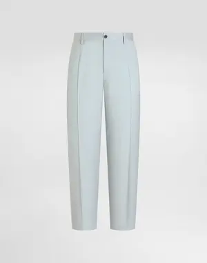 Dolce & Gabbana Shantung Viscose Trousers Pants And Shorts Light Blue - Azure
