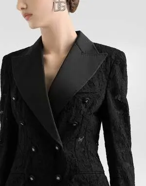 Dolce & Gabbana Lace Peak Lapel Blazer