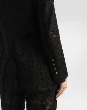 Dolce & Gabbana Lace Peak Lapel Blazer