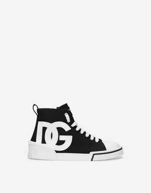 Dolce & Gabbana Canvas Portofino Space High-top Sneakers Shoes Multi-colored - Black