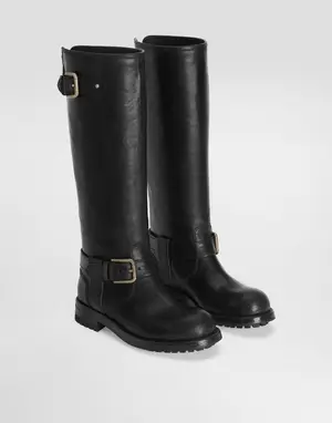 Dolce & Gabbana Calfskin Biker Boots