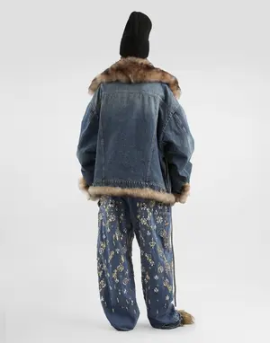Dolce & Gabbana Denim Jacket With Fur Denim And Jeans Multi-colored