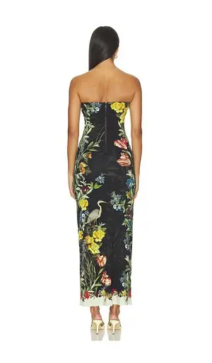 Alice + Olivia Delora Strapless Midi Dress In . Also
