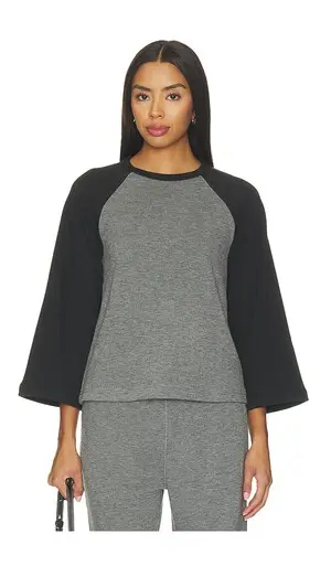 BOBI Color Block 3/4 Sleeve Raglan In . Also - Grey