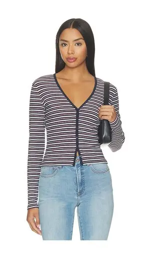 Good American The Rib V Neck Cardigan In . Also - Multi