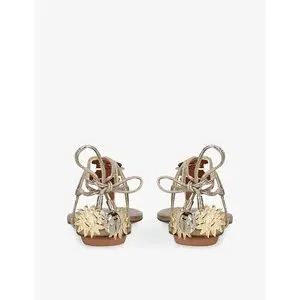 AQUAZZURA Night Stars Flat Leather Sandals