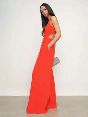 REISS Wide-leg Cut-out Jumpsuit - Orange