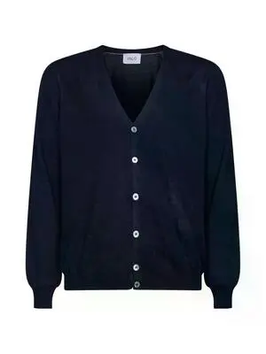 D4.0 V-neck Button-up Cardigan - Blue