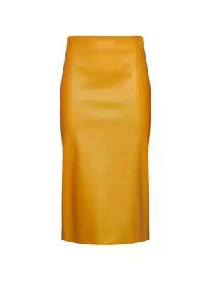 BLANCA VITA High-rise Rear-slit Midi Pencil Skirt - Yellow