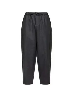 ROSE BURRITO Drawstring-waist Melange-effect Trousers - Grey