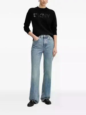 Dkny Sequin-logo Sweater - Black
