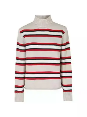 SEMICOUTURE Striped High-neck Sweater - Neutrals