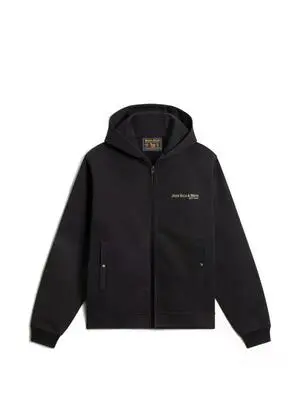 Woolrich Graphic-print Zip-up Hoodie - Black