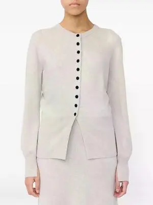 LISA YANG Ribbed-knit Button-up Cardigan - Neutrals