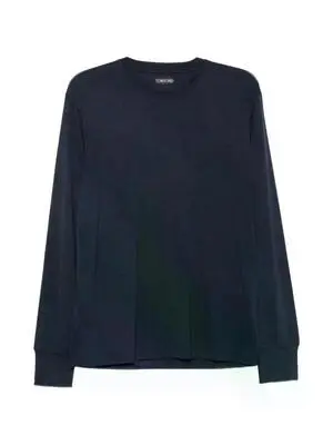 TOM FORD Long-sleeve Crew-neck Jersey Sweater - Blue
