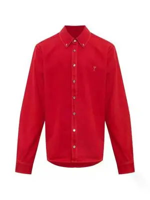 AMI Paris Denim Shirt - Red