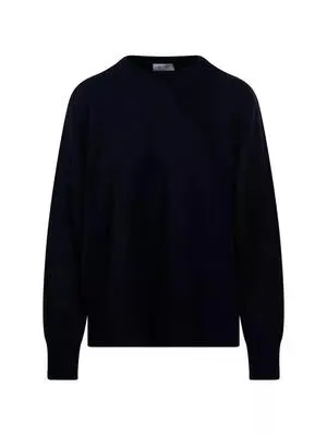 BEYOU Crew-neck Long-sleeve Sweater - Blue