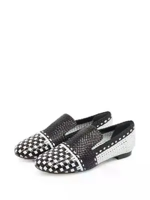 STUART WEITZMAN Riviera Woven Loafers - Black