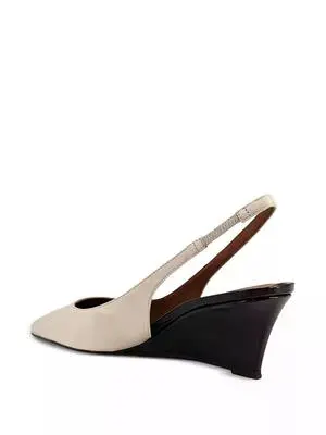 MADISON MAISON Loux Slingback Wedge Pumps - Neutrals