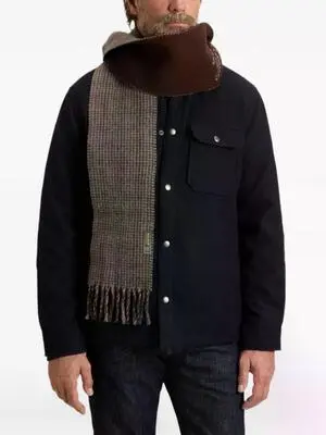 Woolrich Checked Fringed Scarf - Brown