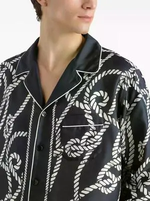 Dolce & Gabbana Marina-print Silk Twill Shirt