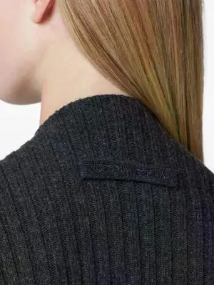 Victoria Beckham Ribbed-knit Side-slit Sweater