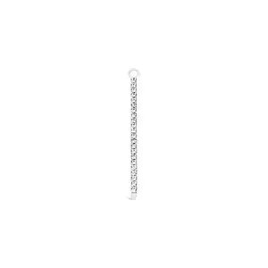 LUTIRO Long Single Earring White Cz Charm Stick - Silver