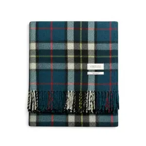 LOOM & COVE Thomson 100% Recycled Wool Tartan Blanket - Blue