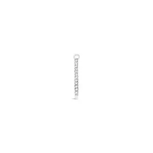 LUTIRO Single Earring White Cz Charm Stick - Silver